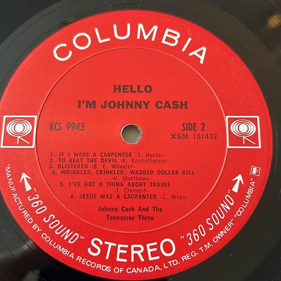 Vintage | Media | Johnny Cash Hello Im Johnny Cash Vintage Vinyl Record ...